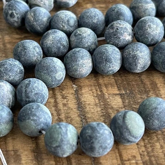 Hand Crafted | Office | 8mm Dark Green Kambaba Jasper Bead Strand ...